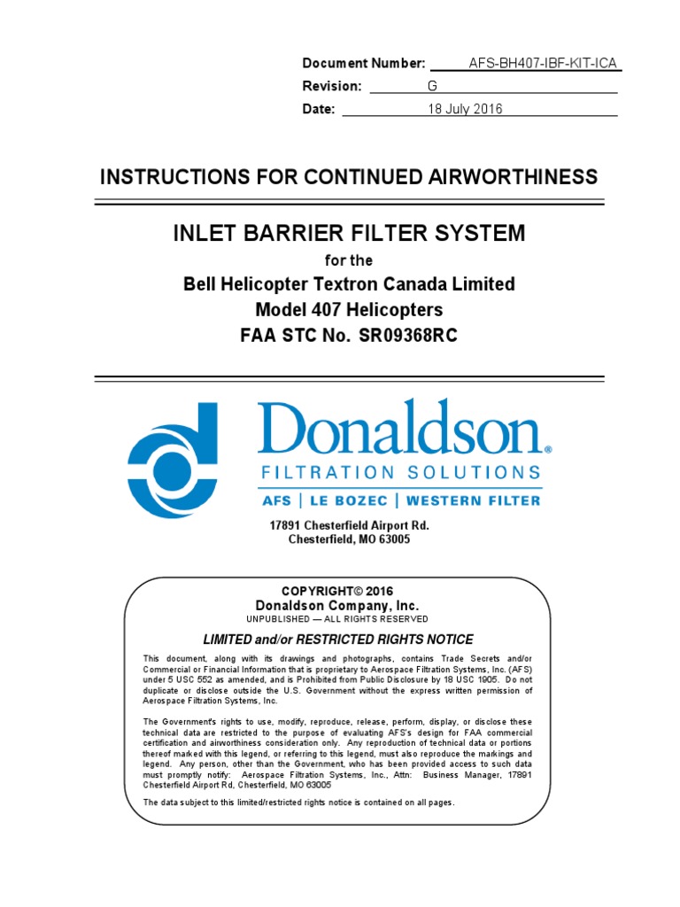 Aafs Bh407 Ibf Kit Ica | PDF | Filtration | Switch