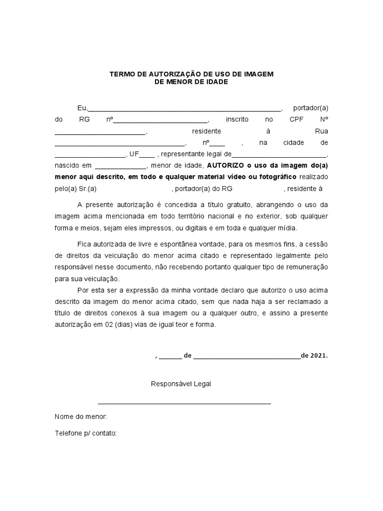Modelo de Termo Uso de Imagem | PDF