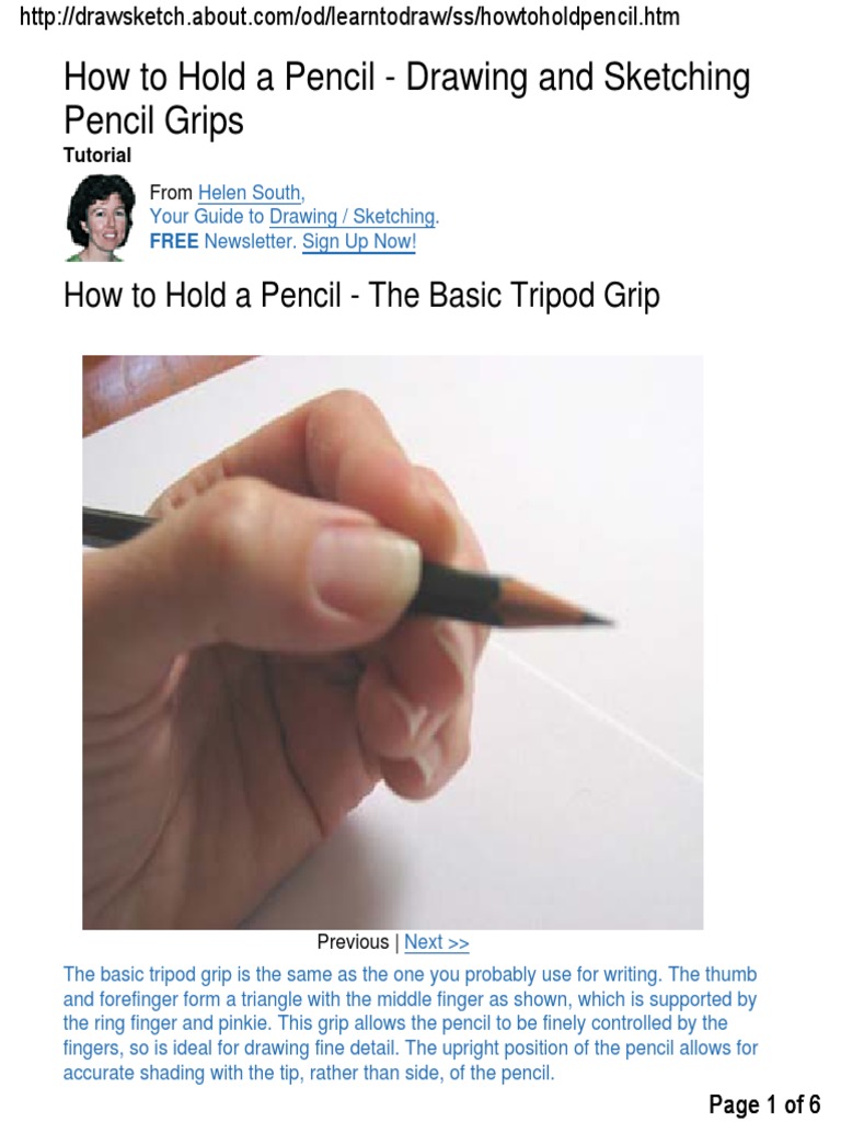 How To Draw - How To Hold A Pencil - Drawing and Sketching Grips | PDF ...