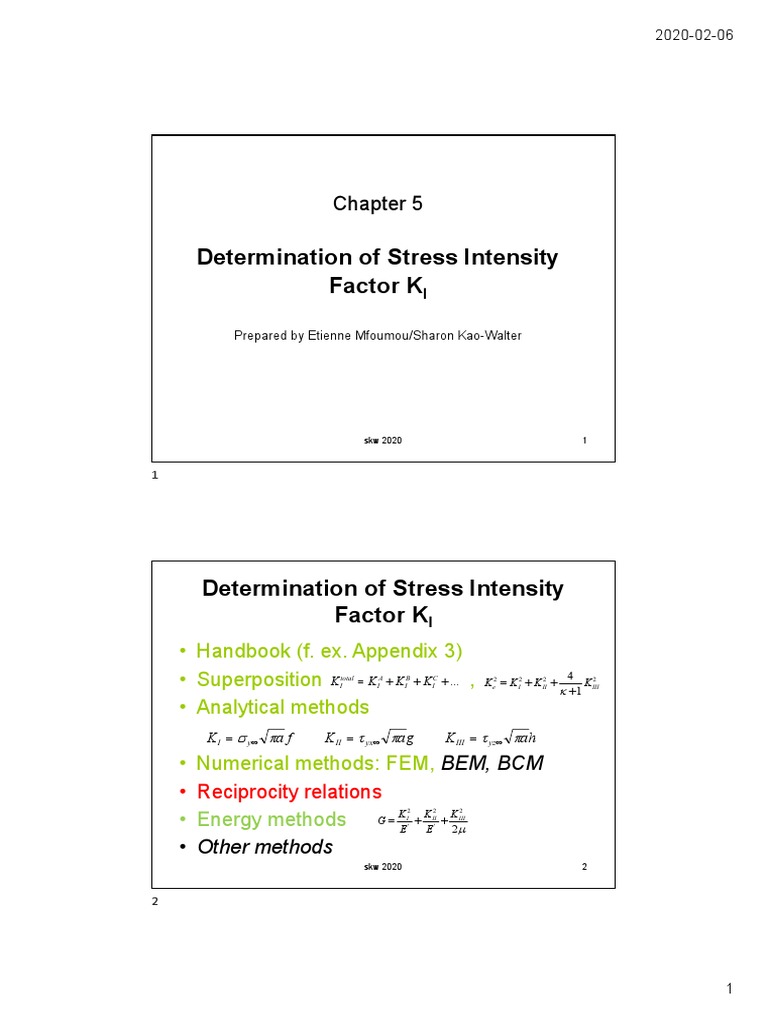 Determining Stress Intensity Factor KI | PDF | Fracture Mechanics ...