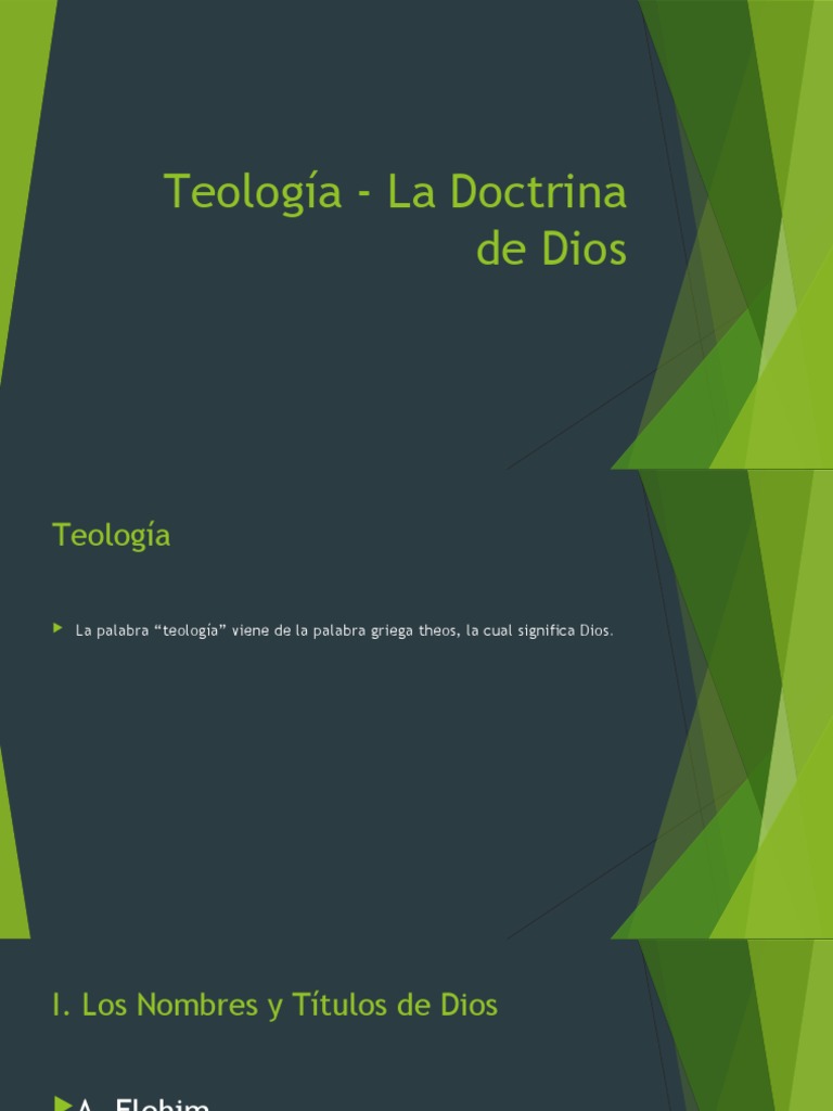 Teología - La Doctrina de Dios | PDF | Filosofía