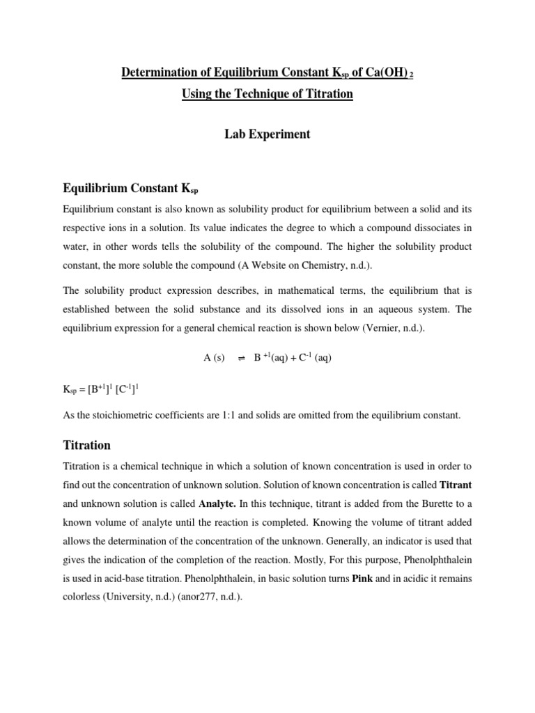 Determining Equilibrium Constant Lab-U3 | Download Free PDF | Chemistry ...