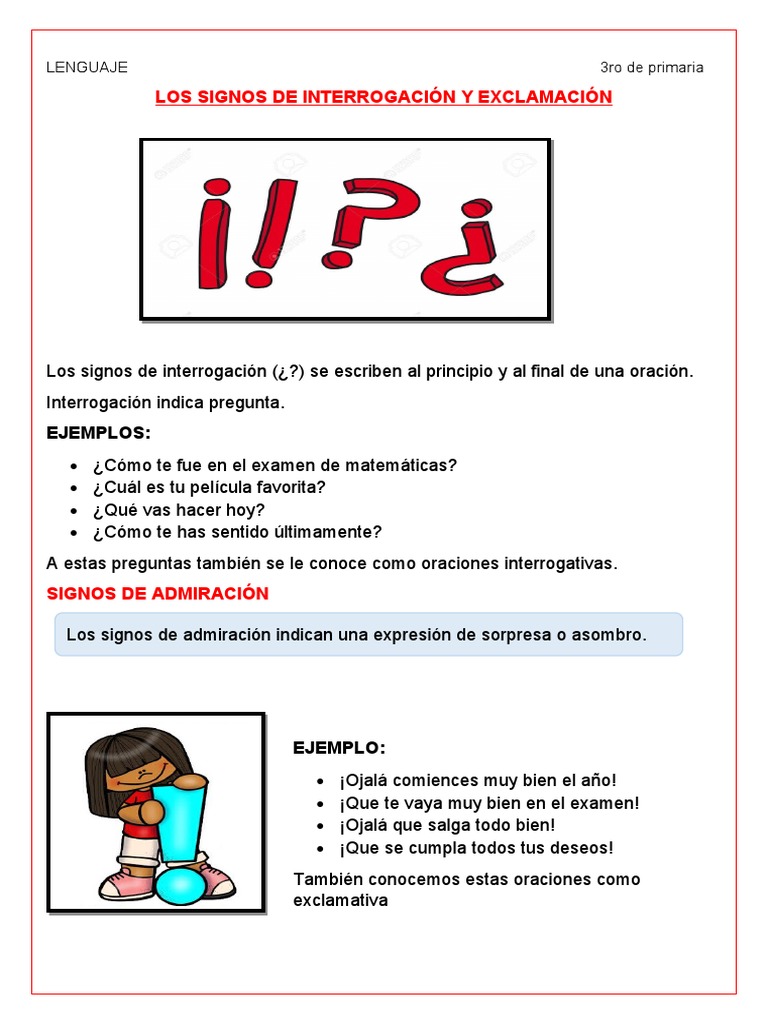 Ejemplos de signos de interrogación y exclamación | PDF | Artes del ...