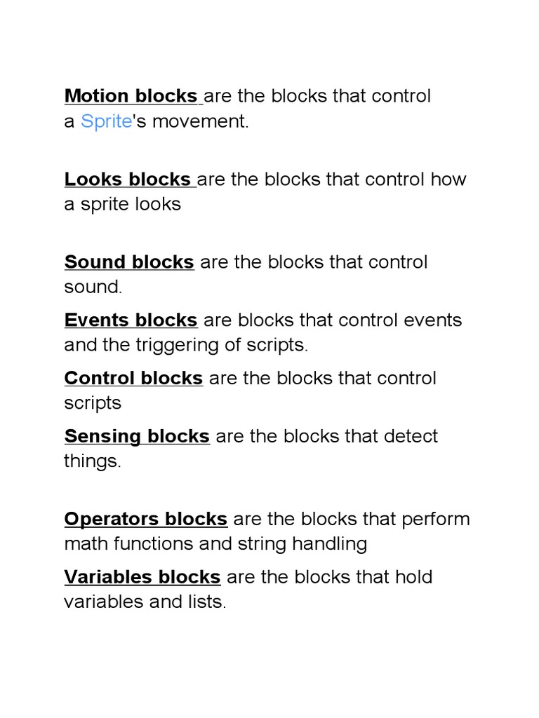 Scratch Blocks | PDF