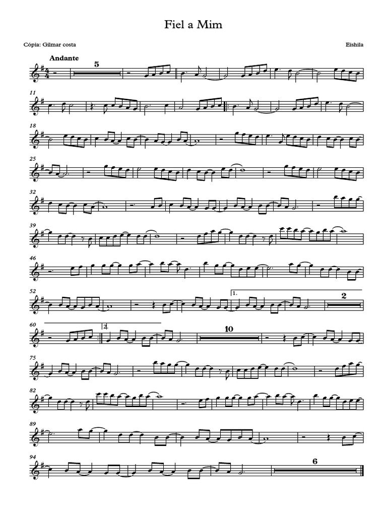Fiel A Mim - Partitura Completa | PDF