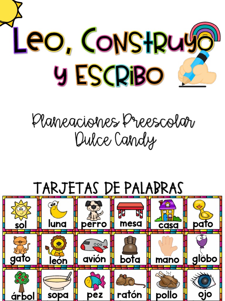 Leo, Construyo y Escribo Tarjetas de Palabras Dulce Candyv | PDF