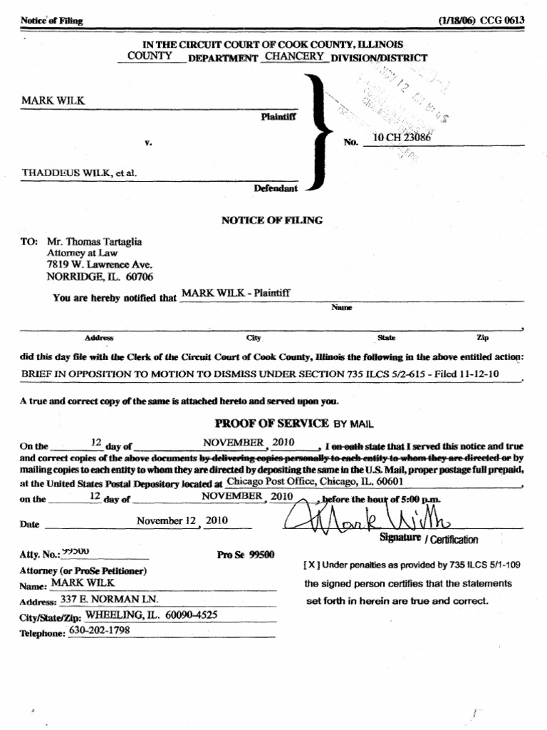 Notice of Filing Opposition Brief 11-12-10 Master | PDF | Government ...