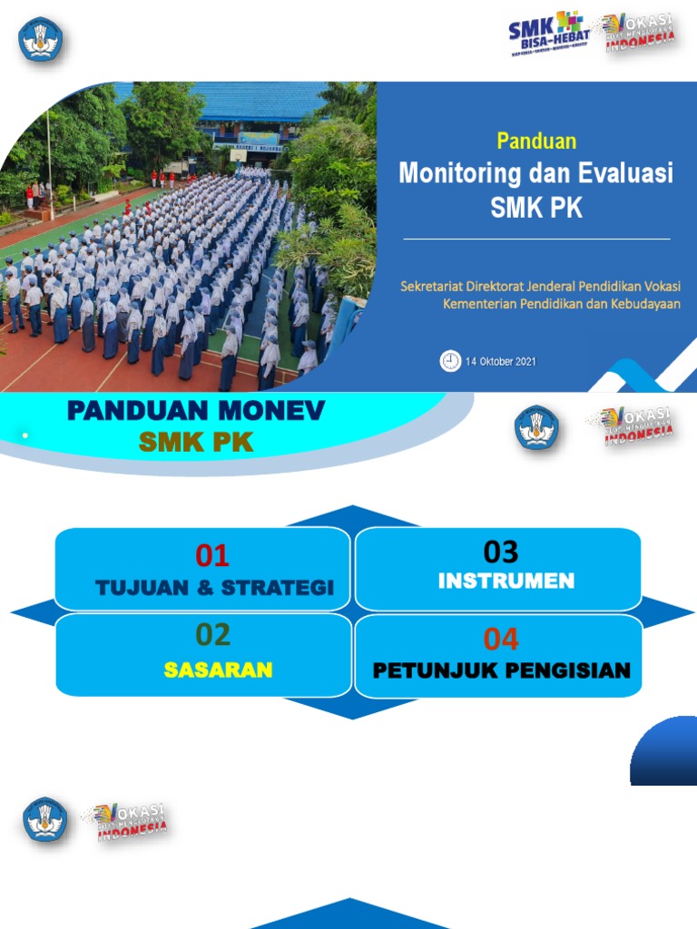 Petunjuk Teknis Panduan Monev SMK PK | PDF