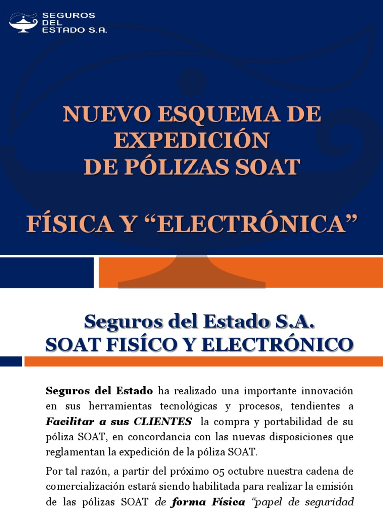 Presentaciã"n Pã"liza Electrã"nica Soat | PDF | Póliza de seguros | Aplicación movil