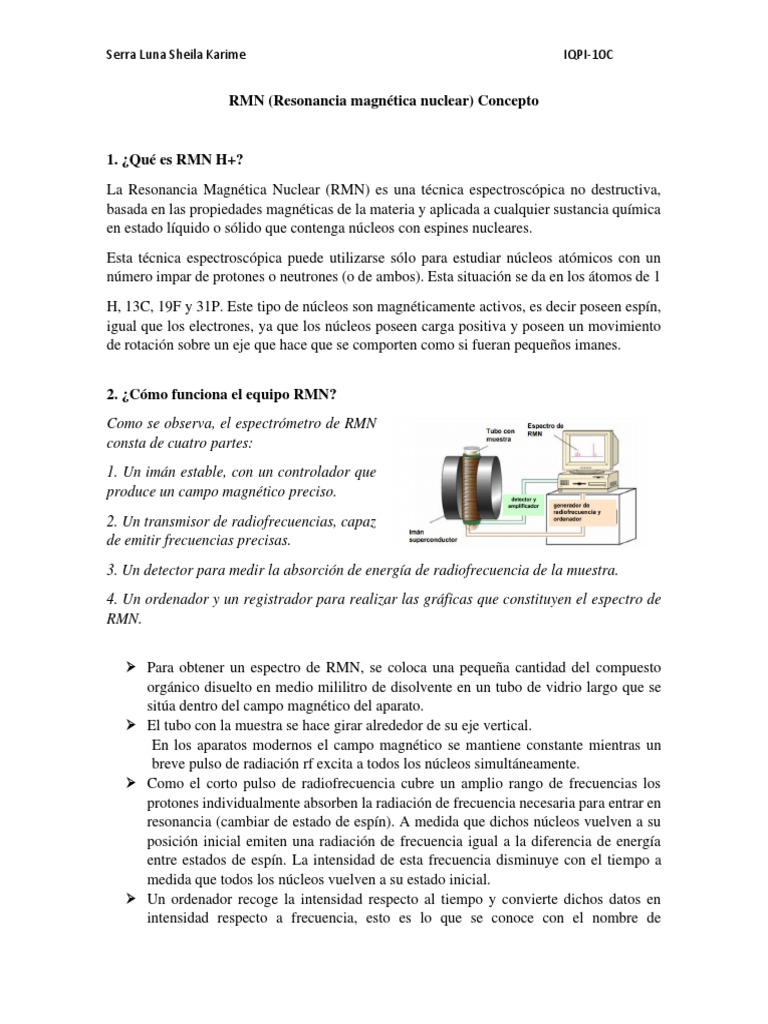 Conceptos y Aplicaciones de RMN | PDF | Resonancia magnética nuclear ...