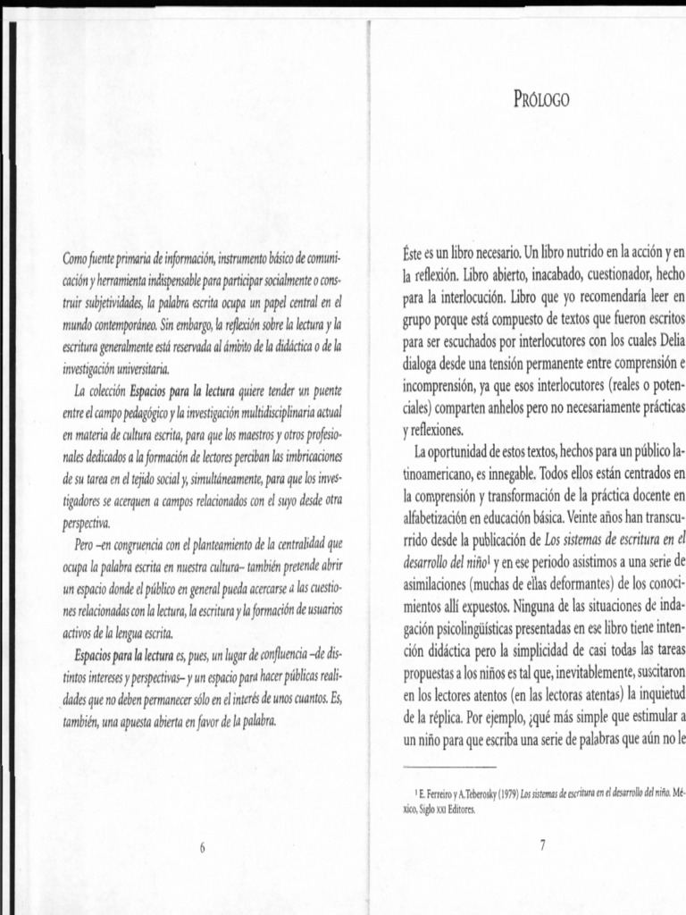 Delia Lerner. (2001) LEER Y ESCRIBIR EN LA ESCUELA (PRÓLOGO) | PDF | Maestros | Literatura