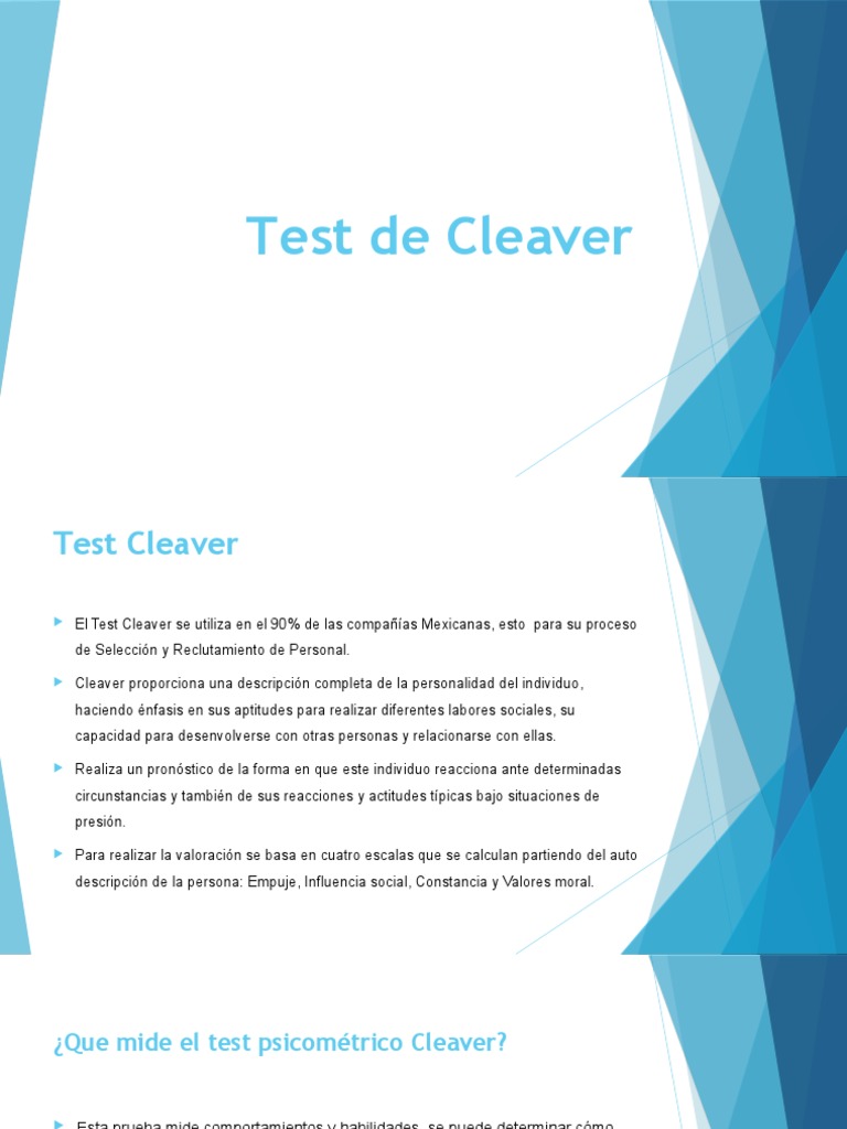 Test de Cleaver | PDF | Comportamiento | Teoría de apego