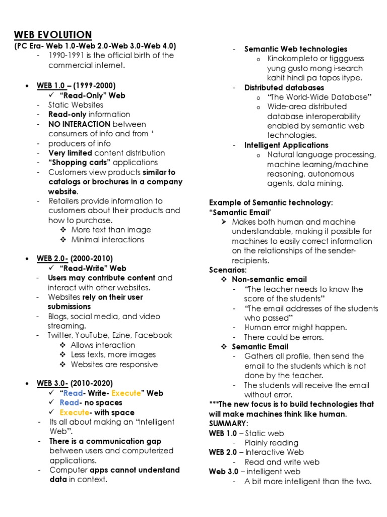 Web Evolution: Read Read | PDF | World Wide Web | Internet & Web