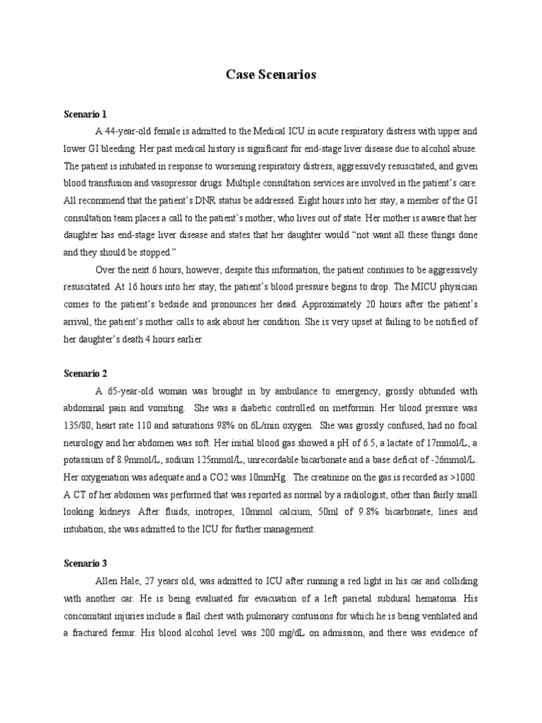 Icu Case Scenarios | PDF | Myocardial Infarction | Heart