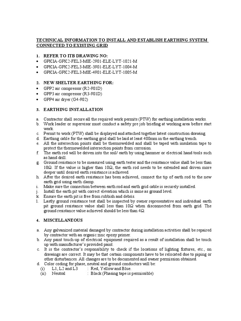 Technical Information To Install and Establish Earthing System ...