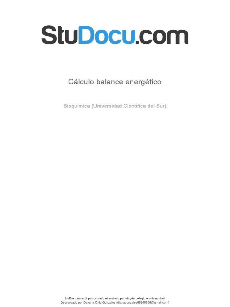Calculo Balance Energetico | PDF | Dieta | Alimentos
