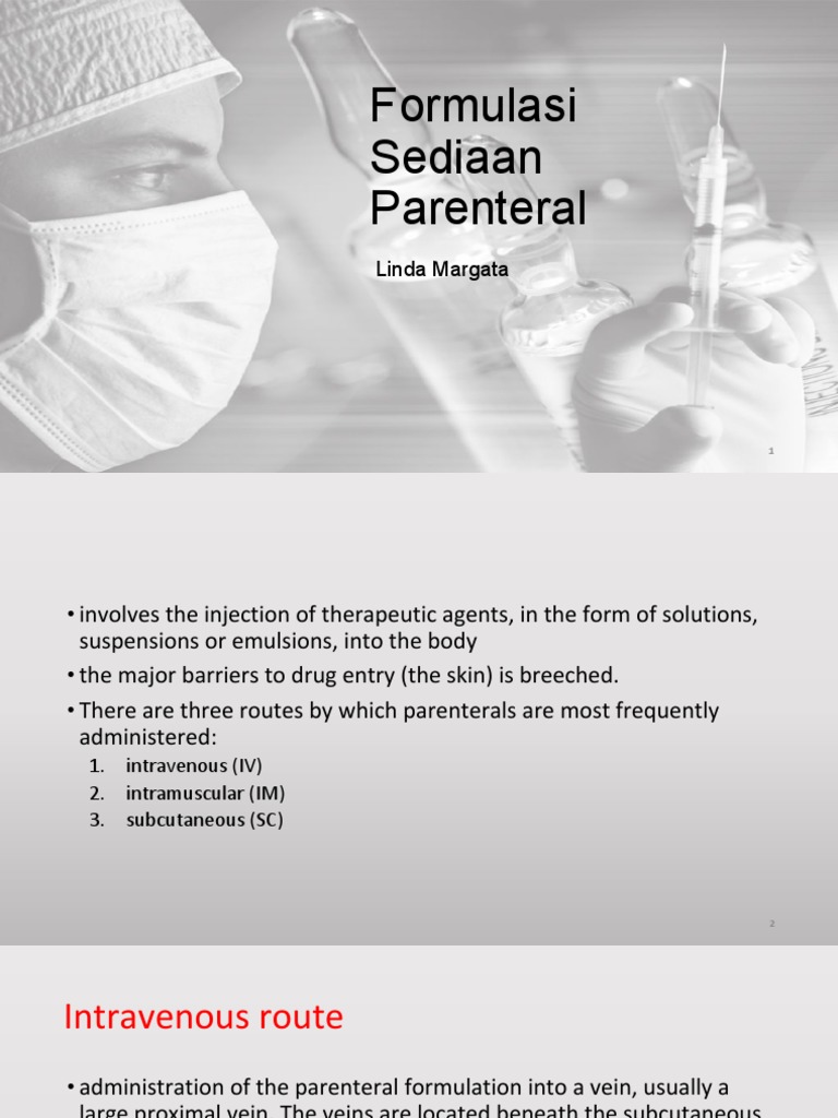 Formulasi Sediaan Parenteral | PDF | Intravenous Therapy ...