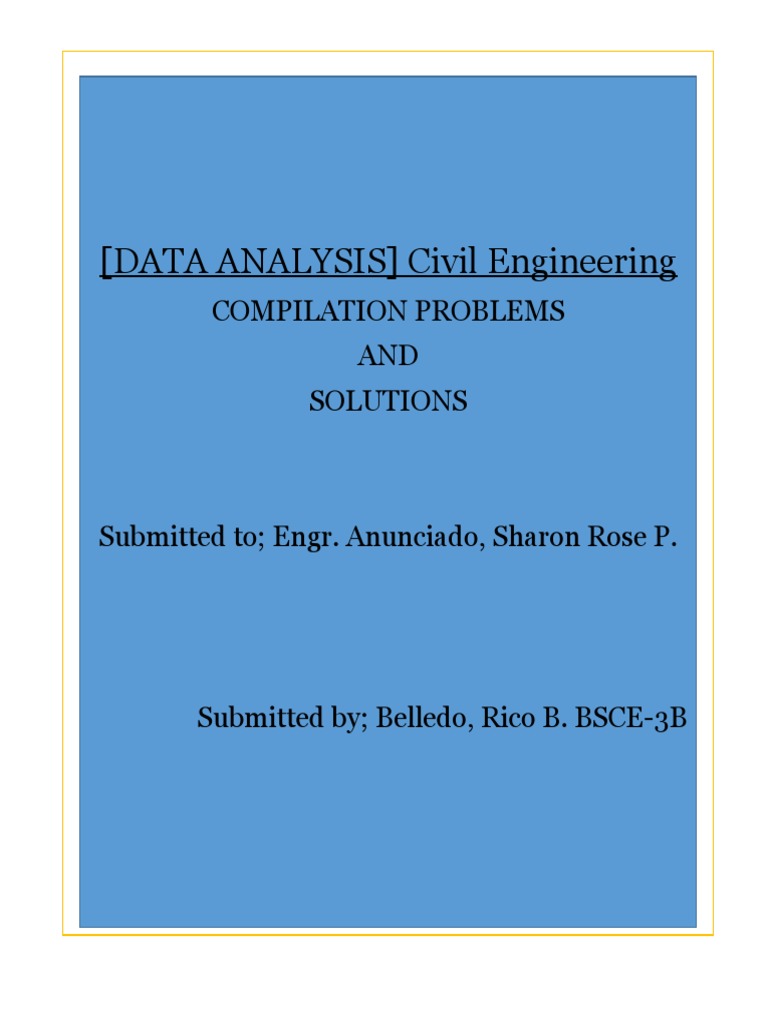 (DATA ANALYSIS) Civil Engineering: Compilation Problems AND Solutions ...