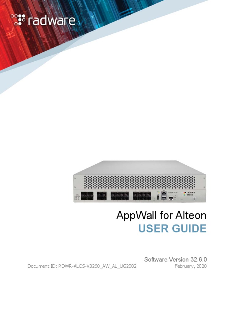 AlteonOS-32-6-0-AppWall For Alteon User Guide | PDF | Logiciel ...