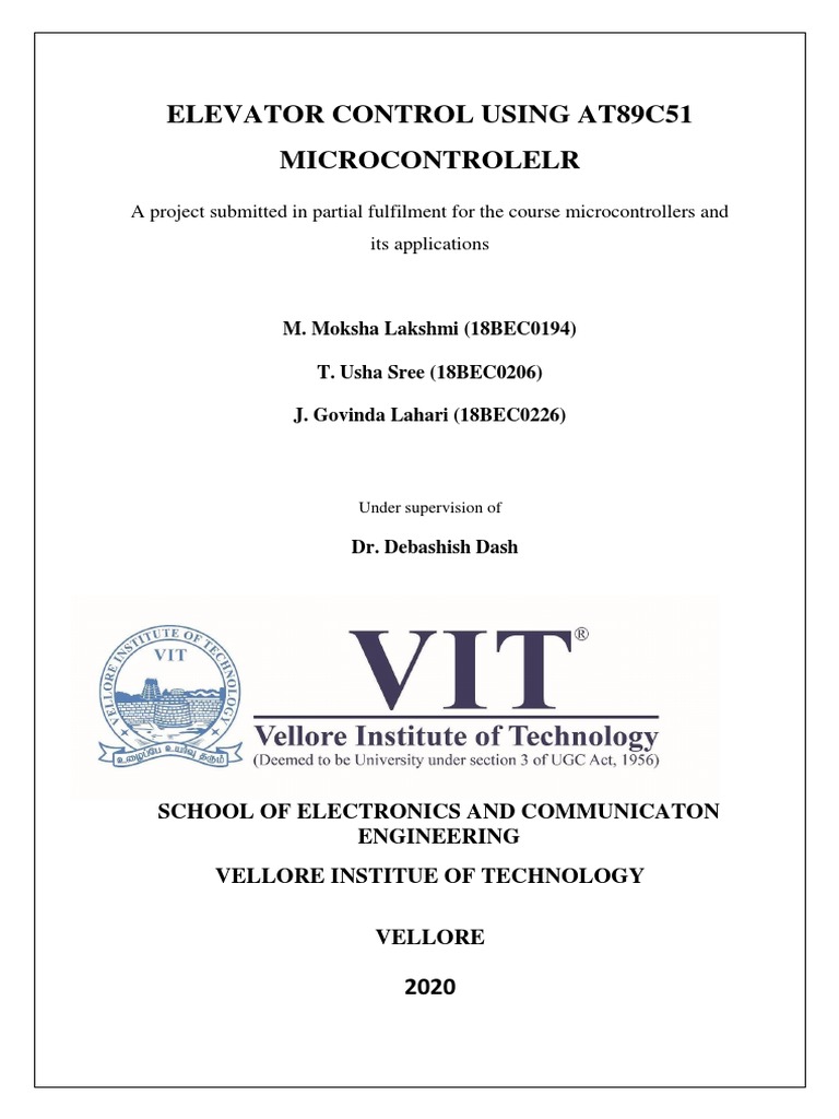 Elevator Control Using At89C51 Microcontrolelr | PDF | Elevator ...