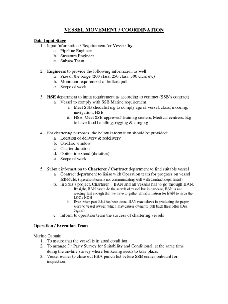 Vessel Movement Coordination Process | PDF | Business