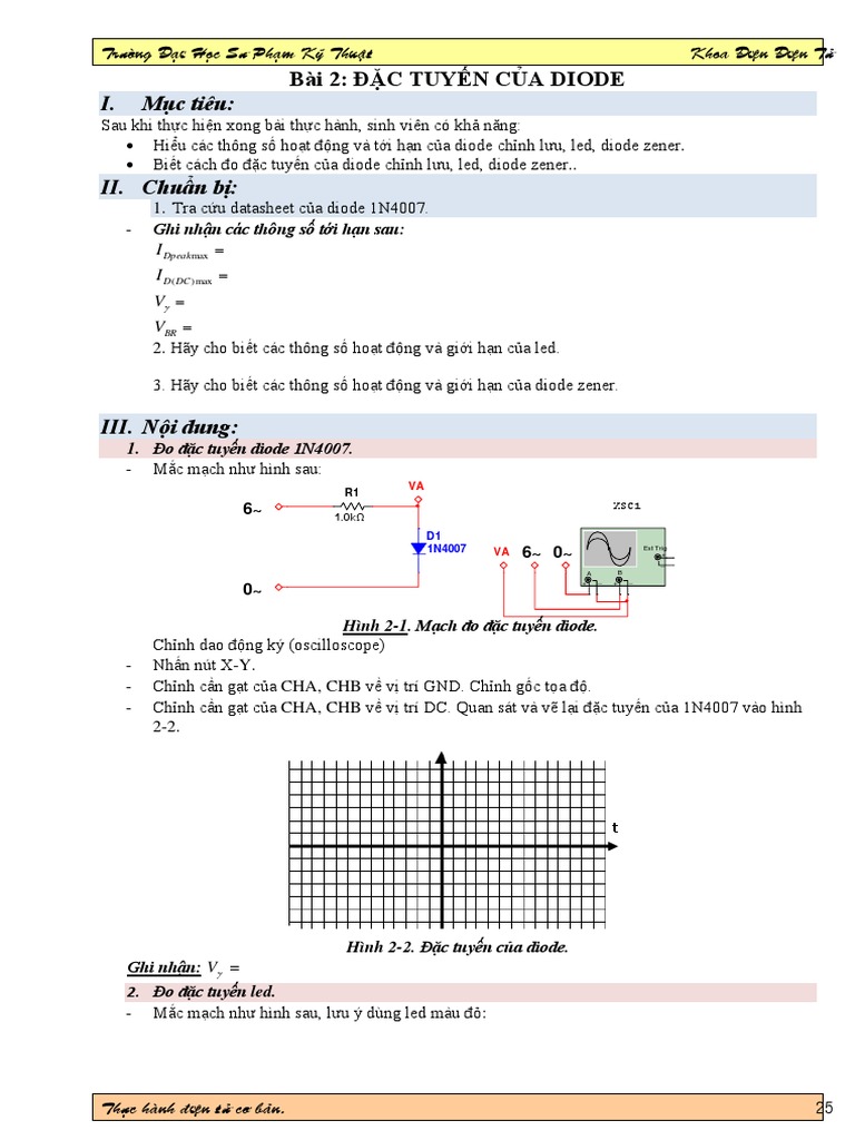 Thuctap DTCB 002 1 Bai 02 Dodt Diode in | PDF