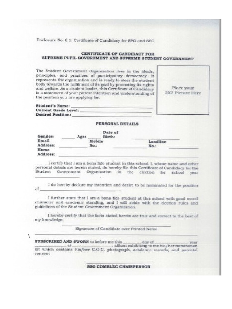 SPG Election Forms 2021 | Download Free PDF | Students