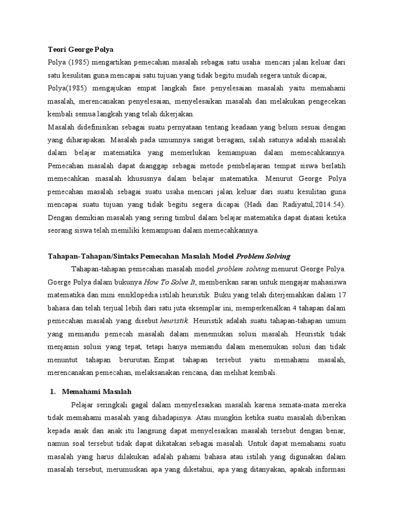 TEORI POLYA | PDF
