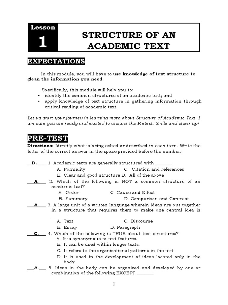 Mendoza EAPP Q1 Module 2 Week 2 Structure of An Academic Text | PDF ...