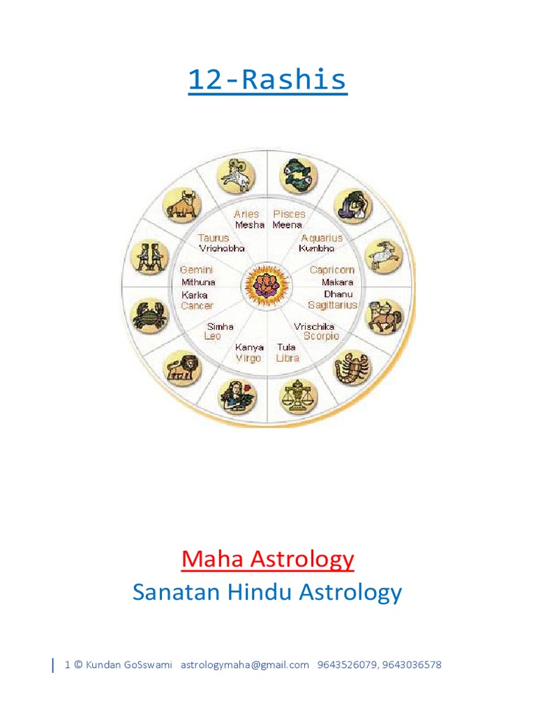 12-Rashis: Sanatan Hindu Astrology | Download Free PDF | Planets In ...