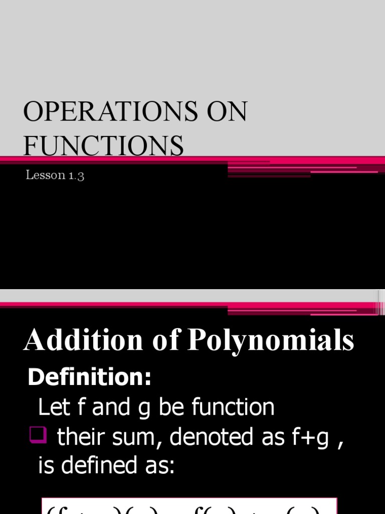 Operations On Functions | PDF