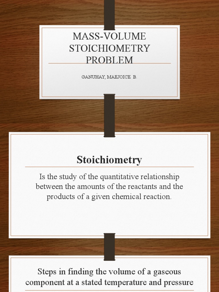 Ganuhay Mass-Volume Stoichiometry Problem | PDF | Technology & Engineering