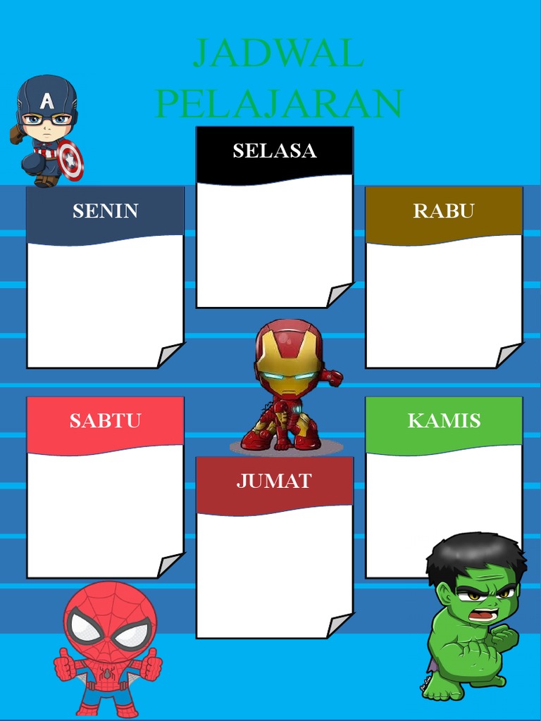 Template Jadwal Pelajaran MARVEL | PDF