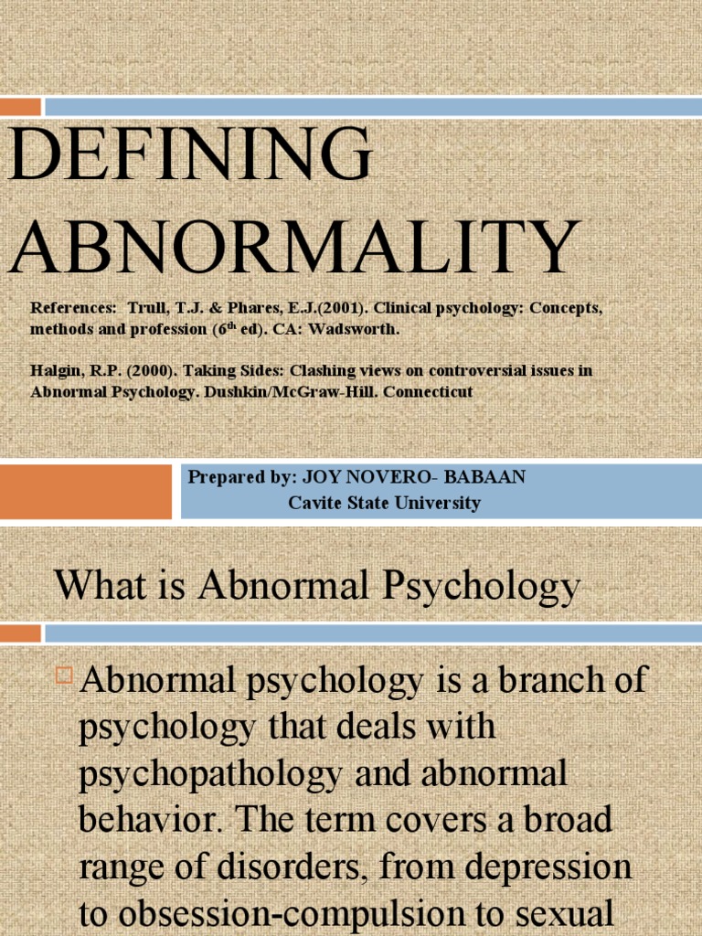 Defining Abnormality | PDF | Mental Disorder | Psychology