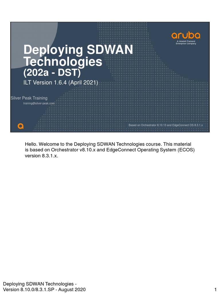 Silver Peak SDWAN Training Guide | PDF | Computer Network | Cloud Computing
