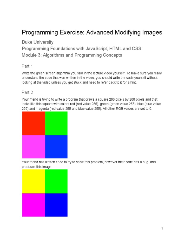 Advanced Modifying Images | PDF | Pixel | Rgb Color Model