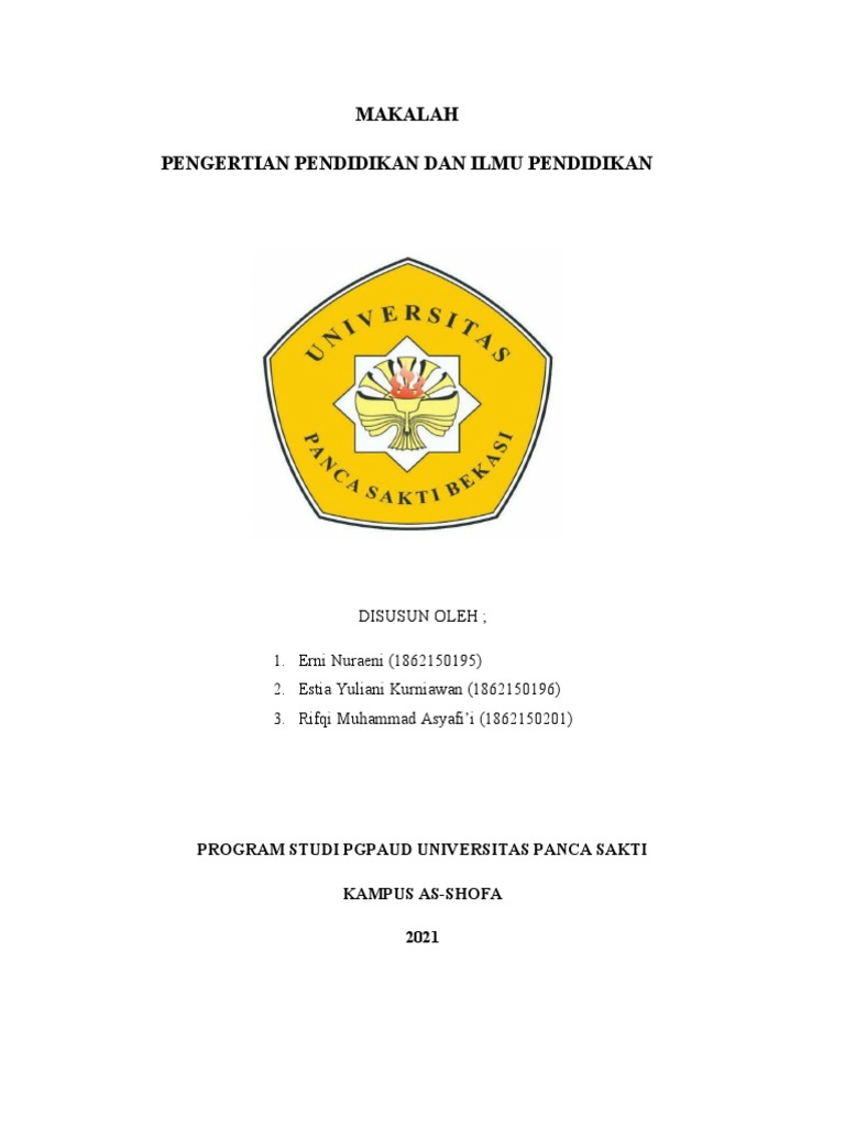 Makalah Kel 1 DDP Pengertian Pendidikan Dan Ilmu Pendidikan | PDF | Karier & Perkembangan ...