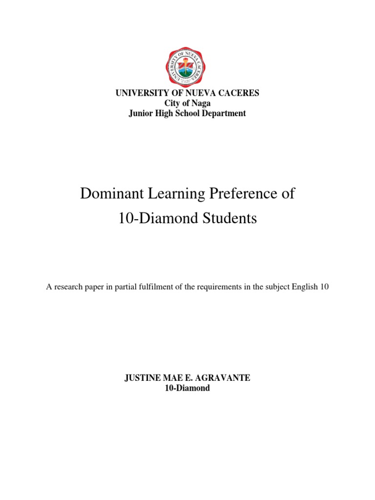 Visual, Audio, Reading, and Kinesthetic Learning Study | PDF | Learning ...