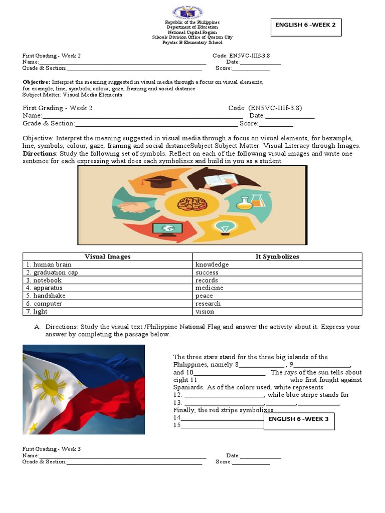 English 6 - Week 2: Objective: Interpret The Meaning Suggested in ...