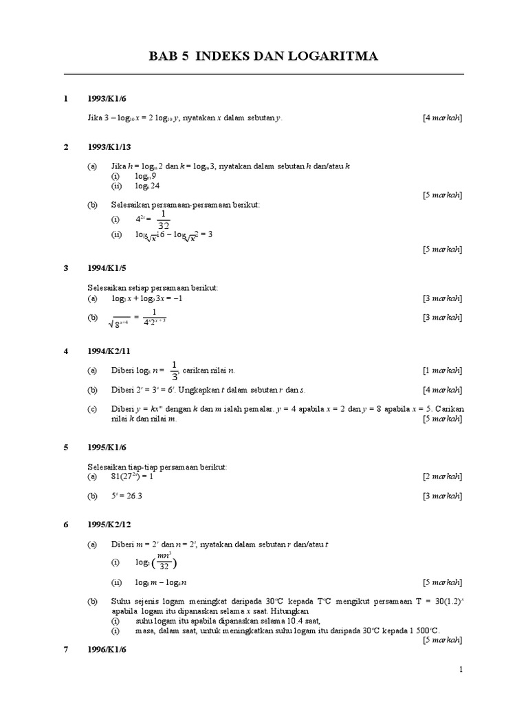 Indeks Dan Logaritma | PDF