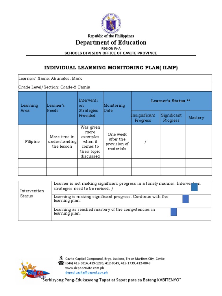 Weeks 1-2, Q1 - ILMP - CAAV | PDF | Learning | Philippines