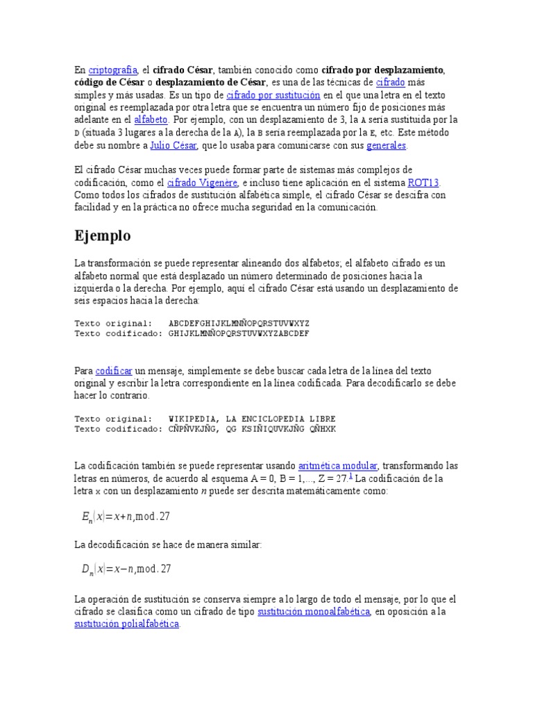 Codigo Cesar Pdf Criptografía Comunicaciones Militares