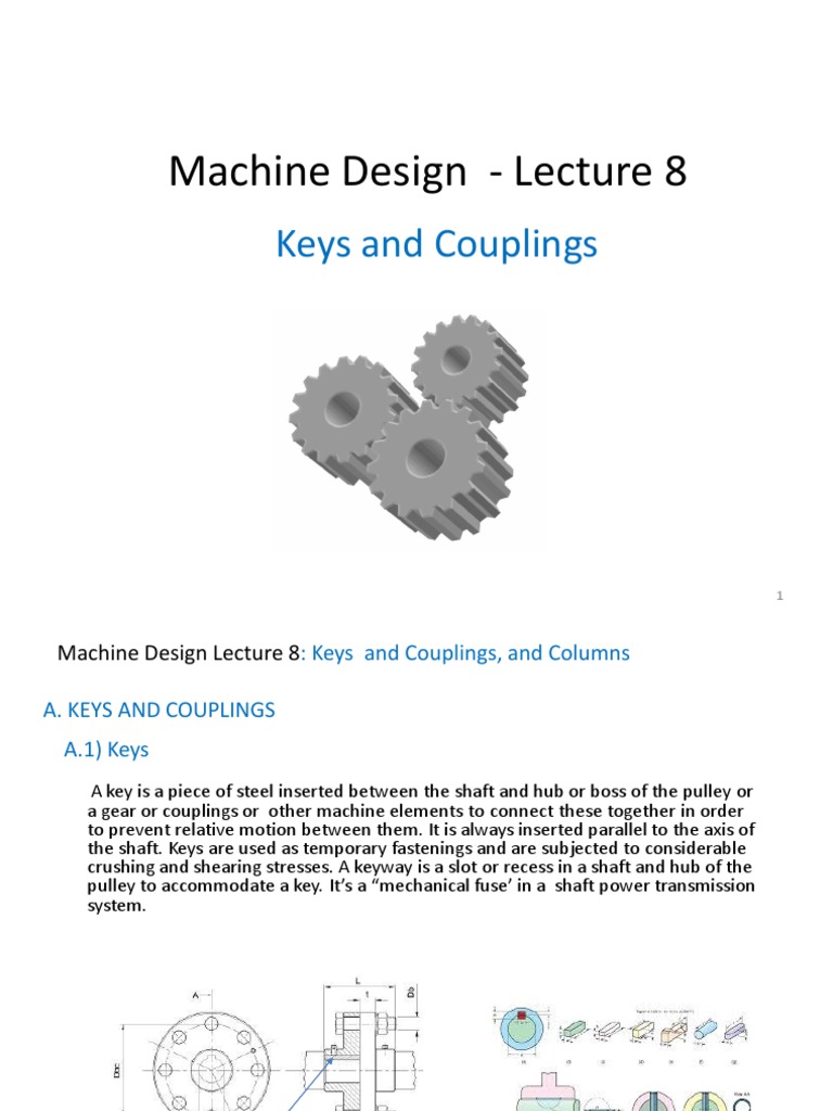Machine Design Lecture 8: An In-Depth Review of Keys, Couplings, and ...