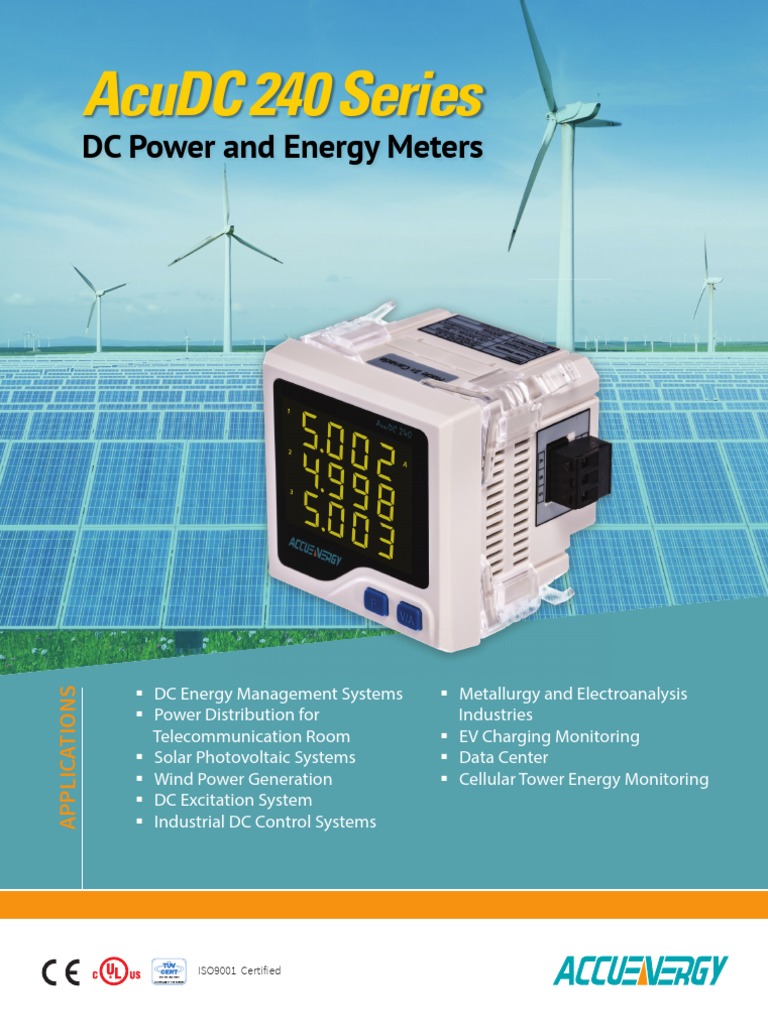 Acudc 240 Series: DC Power and Energy Meters | PDF | Power Supply ...