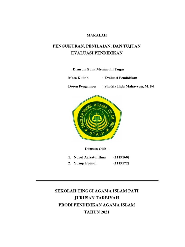 Makalah Evaluasi Pendidikan | PDF