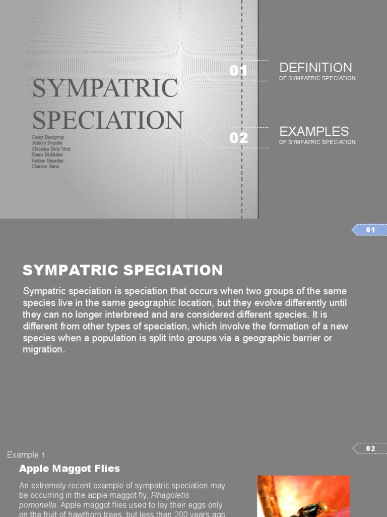 Examples of Sympatric Speciation | PDF | Evolution | Species
