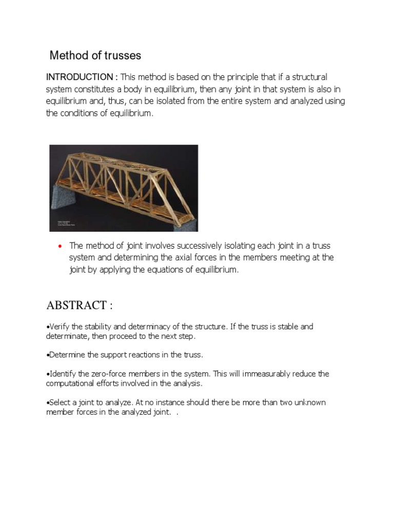 Method of Trusses | PDF | Truss | Force