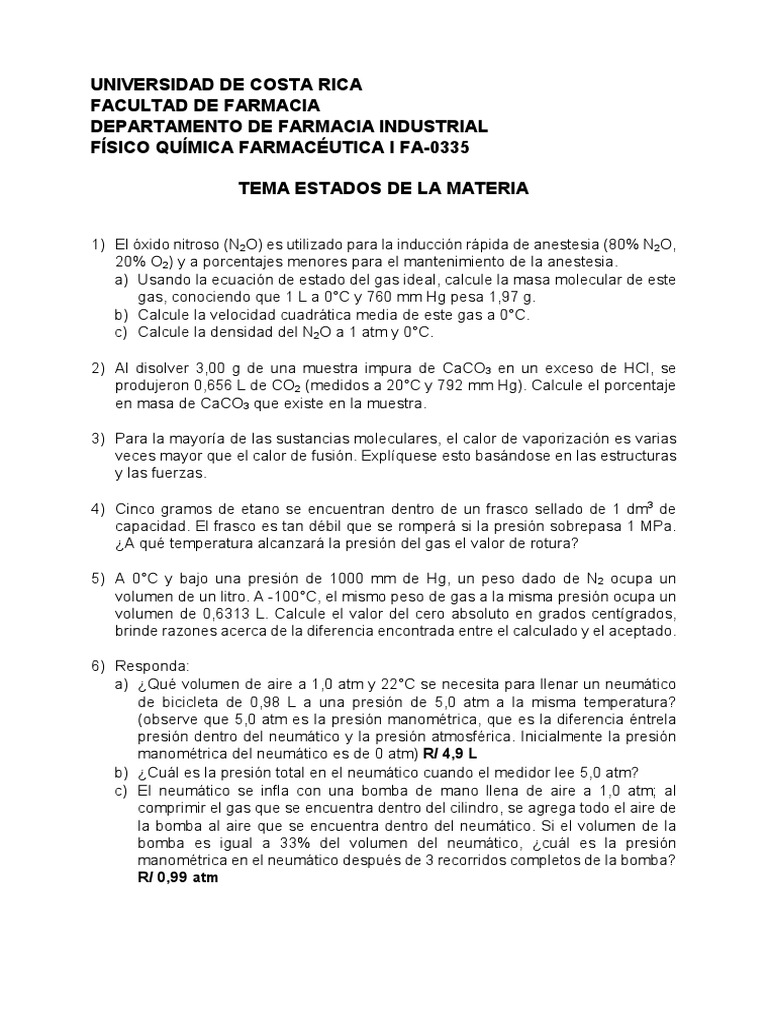 Practica de Estados de La Materia Ii-2021 | PDF | Gases | Presión