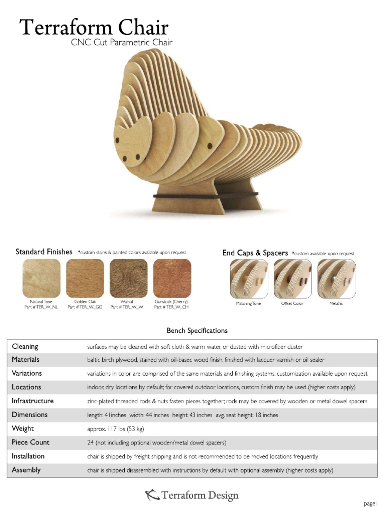 Ter R Af or M Chai R: CNC Cut Par Amet R I C Chai R | PDF