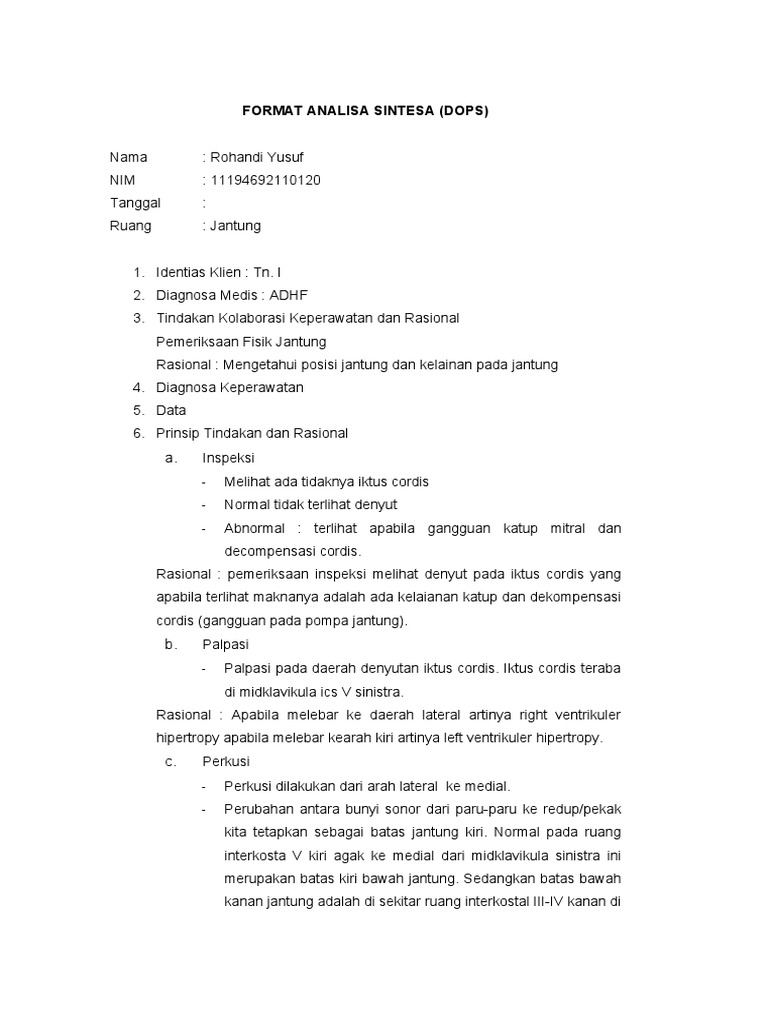 DOPS Pemfis Jantung | PDF | Pengembangan Diri | Kesehatan Holistik